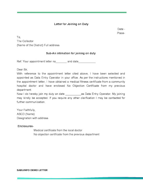 How to write a joining letter