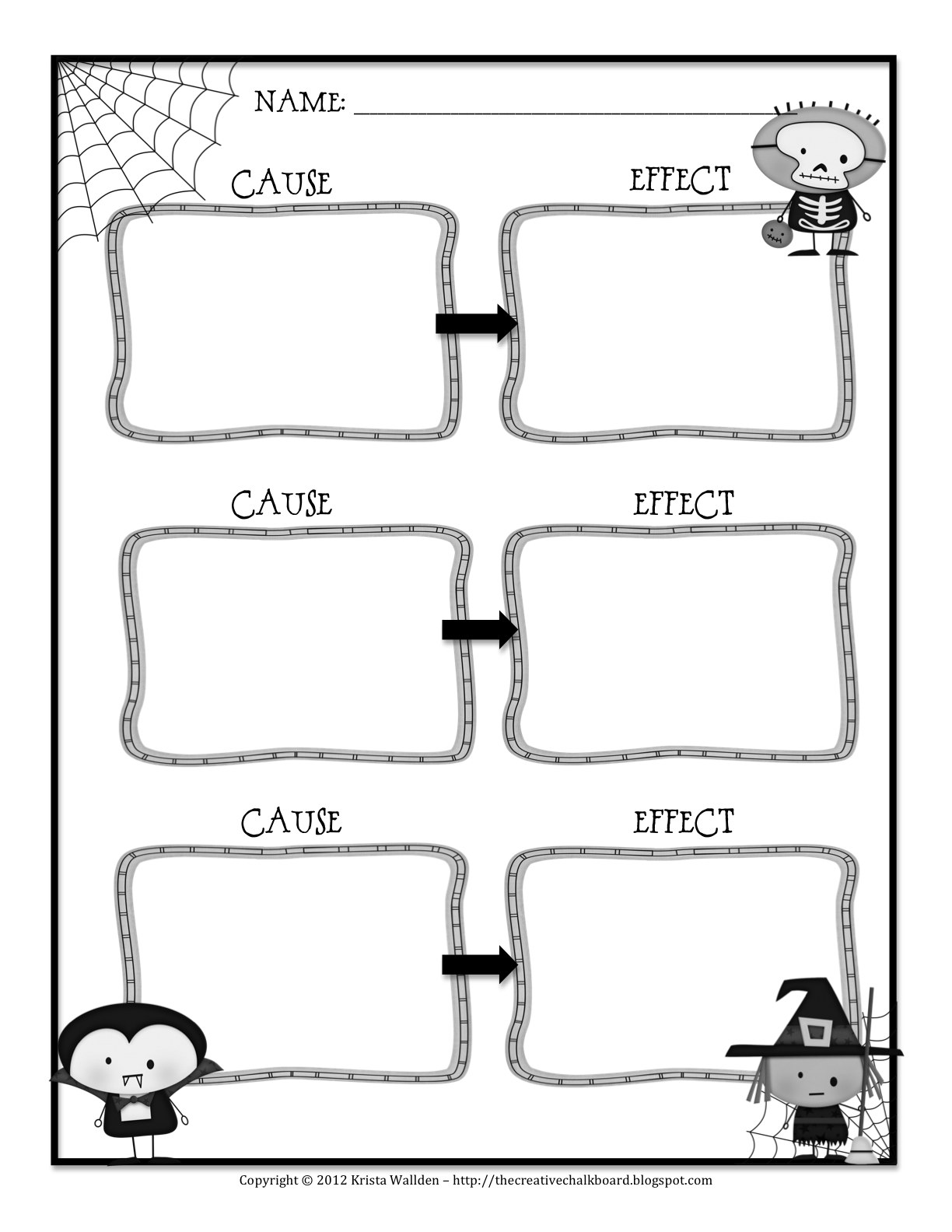 The Creative Chalkboard: Day 4 {Freebie} Cause and Effect Organizers