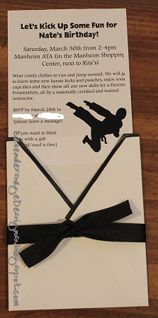 Lavender Sage Designs: Karate Invitations