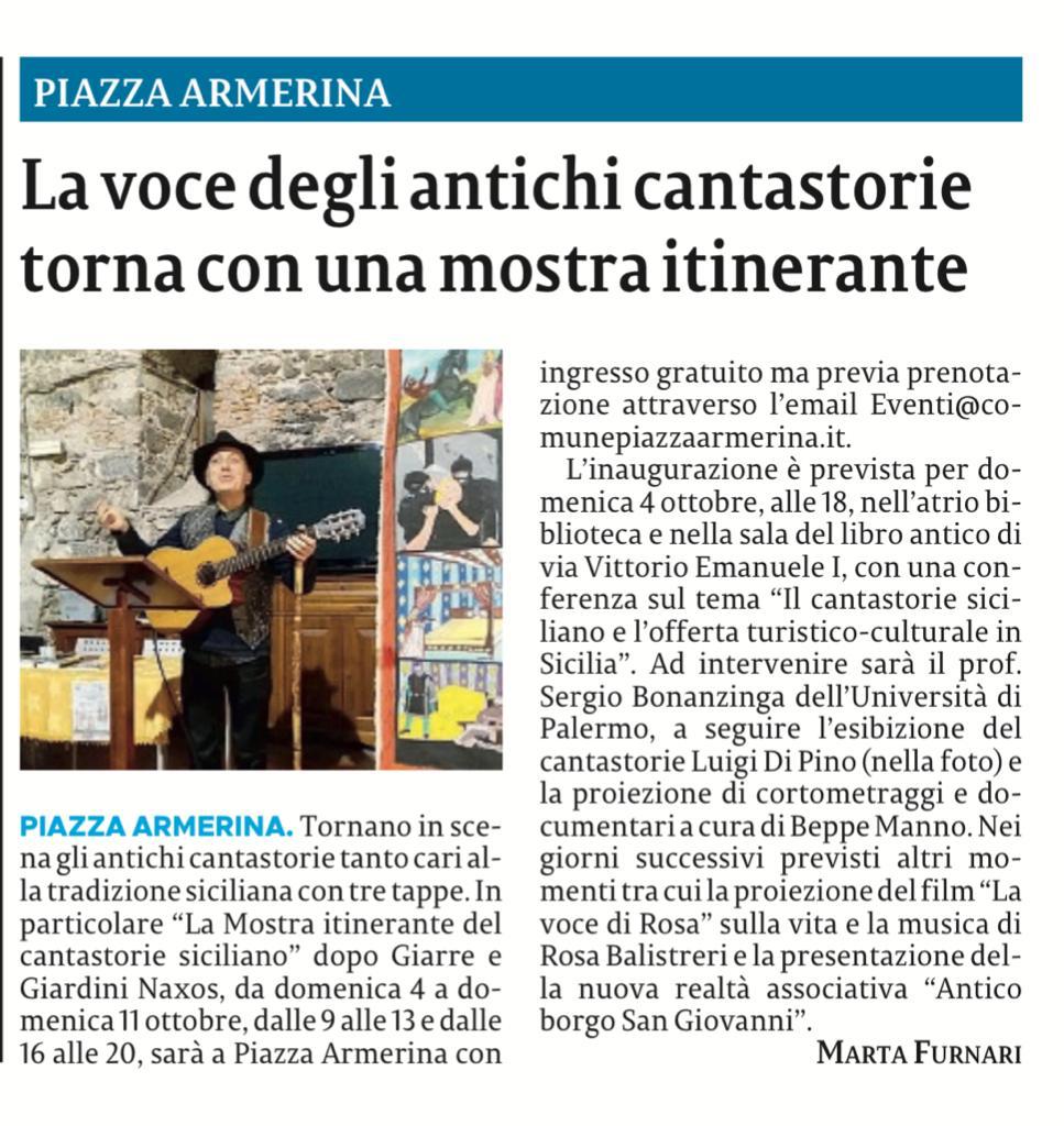 Nobile Quartiere Monte Mira Mostra Itinerante Del Cantastorie