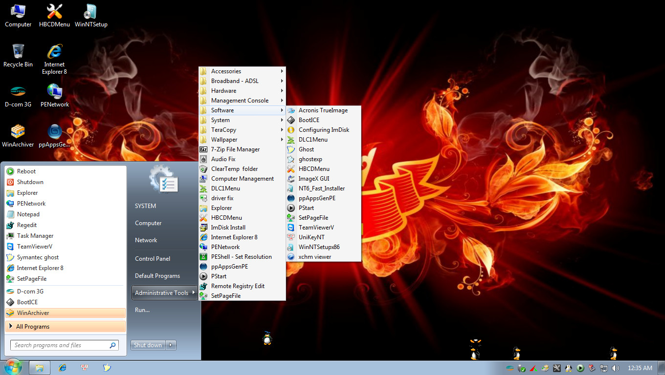 Tổng hợp phần mềm hay update thường xuyên : Mini Win7.ISO - giao diện ...