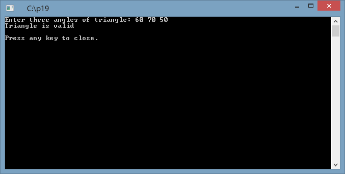 Write A Program To Check Whether A Triangle Is Valid Or Not When The Three Angles Of The