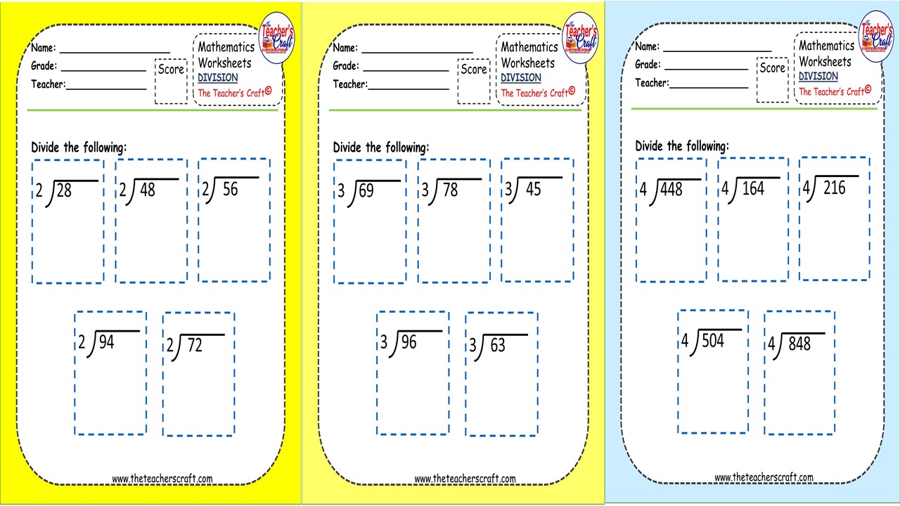 Division Worksheets Level 2 - The Teacher's Craft