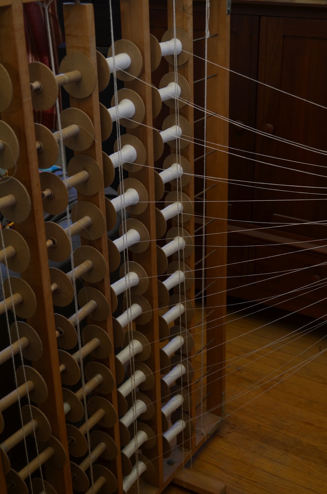 A FiberArtisan's Weaving Path: Warping a sectional beam - #2: Winding ...