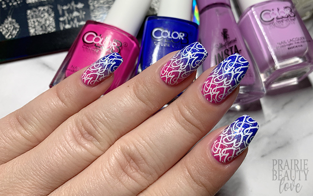 NAIL ART: Bi Pride 2021 Gradient Nails - Prairie Beauty