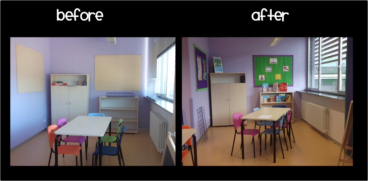 A Crucial Week: Before and after classroom pics