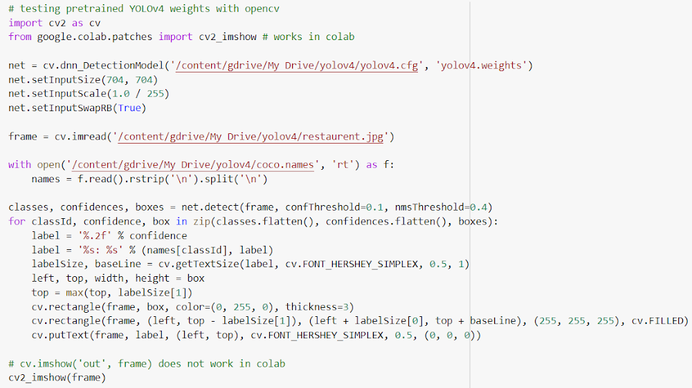 How to use opencv-python with Darknet's YOLOv4?