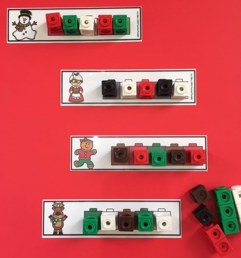 Christmas Making Patterns Using Snap Blocks ~ Preschool Printables