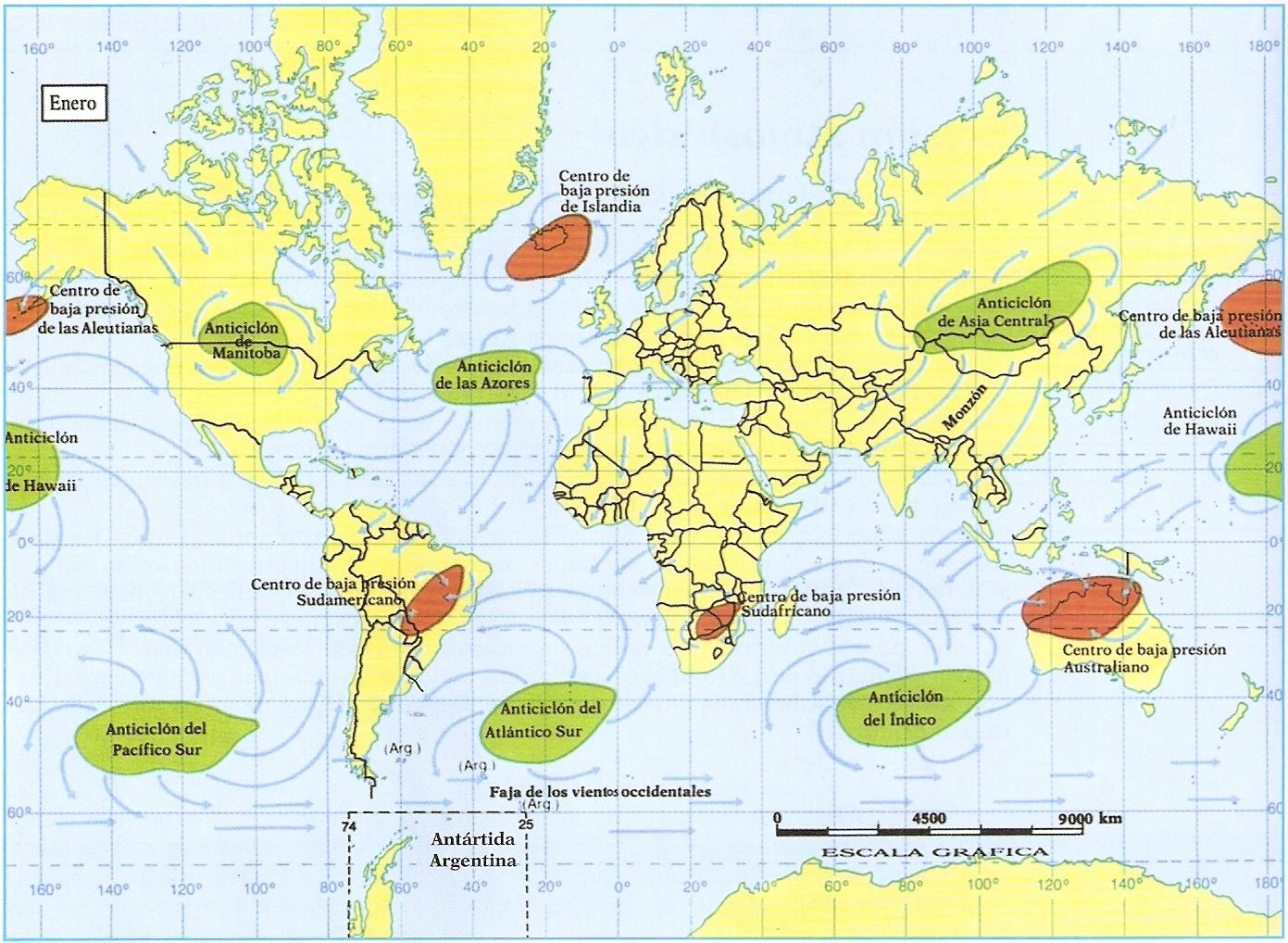 Clases de Geografía: Temperatura. Presión atmosférica. Vientos. Humedad.