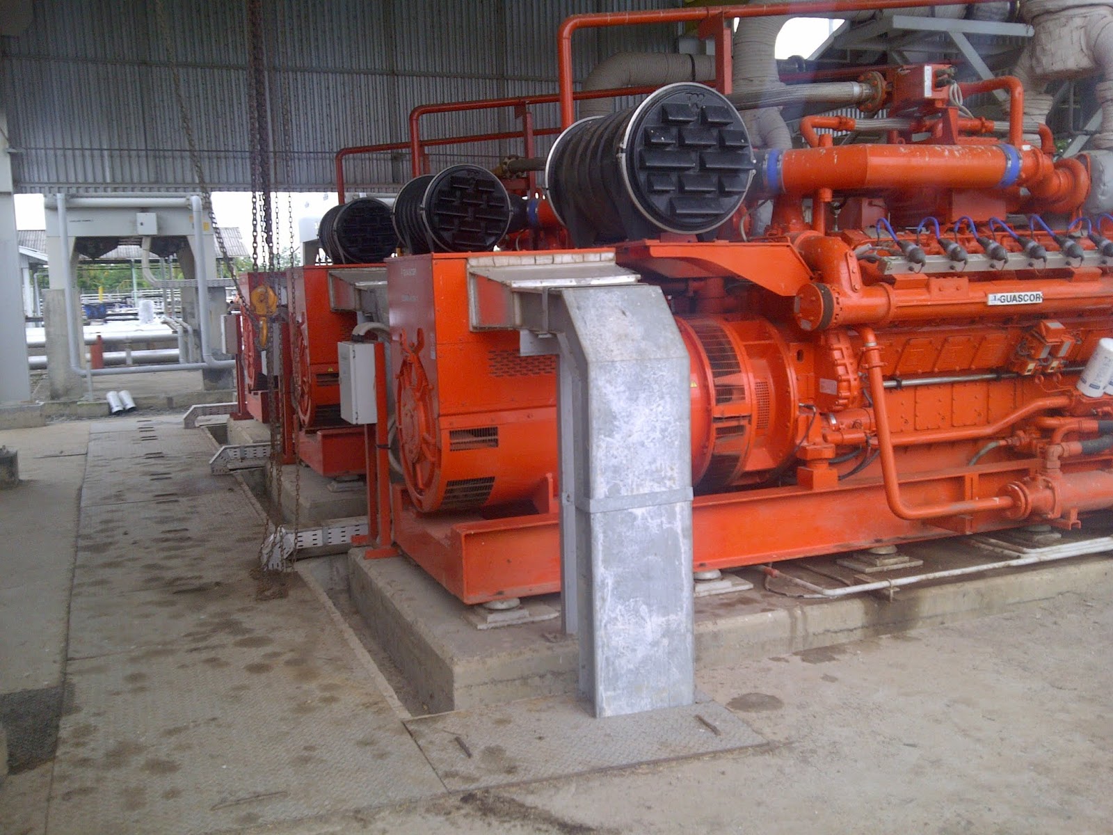 Cara Starting Gas Engine Generator 1MW Guascor