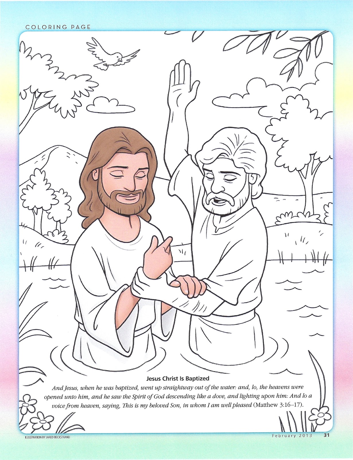 Jesus Baptism Coloring Page