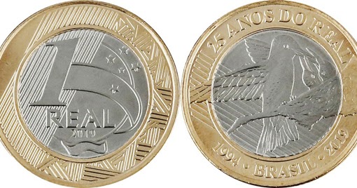 World Coin News: Brazil 1 real 2019 - 25 years of the Real