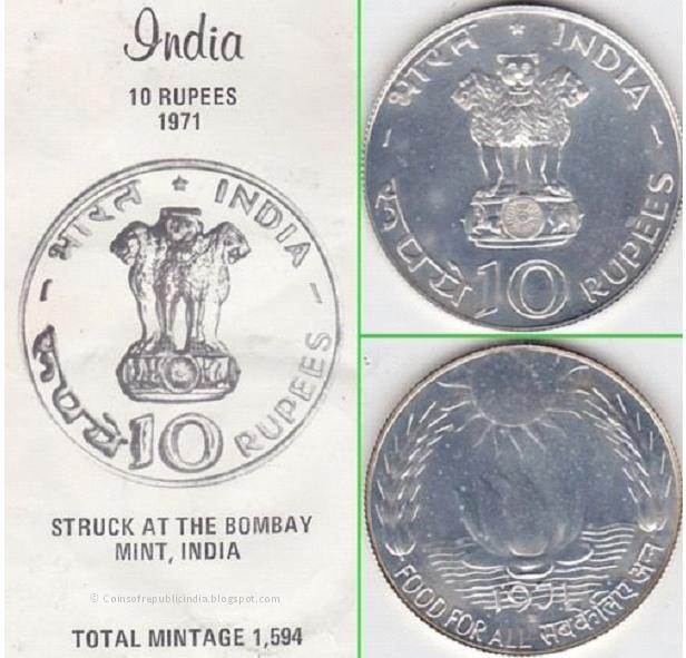 Republic India Coins, Proof Set, Currencies: 1971 - Food for All - VIP ... Republic India Coins, Proof Set, Currencies: 1971 - Food for All - VIP ...