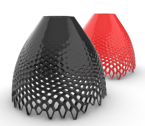 Grasshopper練習 Wavy Hexagonal Pattern Lampshade