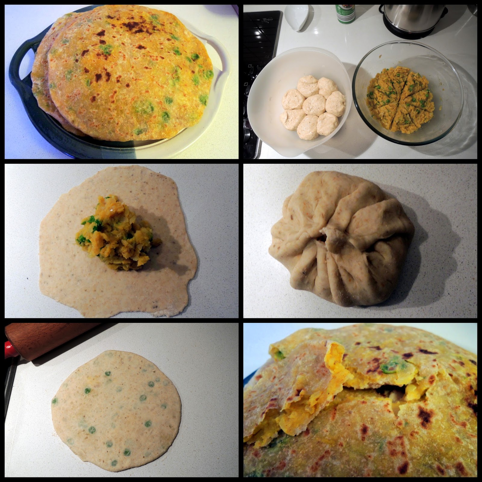 Around the World - in favorite recipes: Indian Flat Bread stuffed with ...