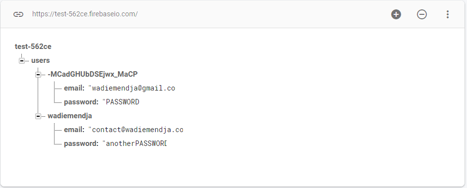save, update and remove data on the web | Firebase Realtime Database