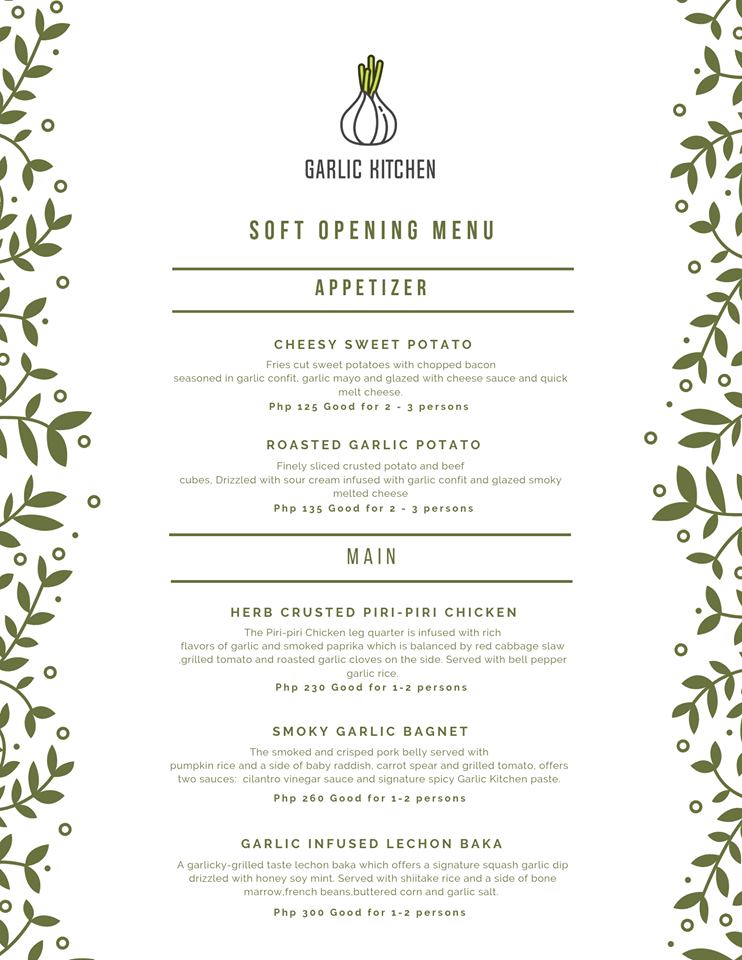 GARLIC KITCHEN YOUR AVANT-GARDE RESTAURANT IN MAGINHAWA - Dear Maje