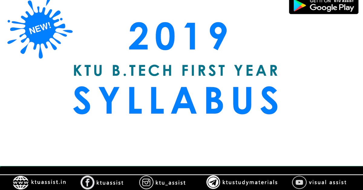 Ktu 2019 Scheme First Year Syllabus Ktu Assist