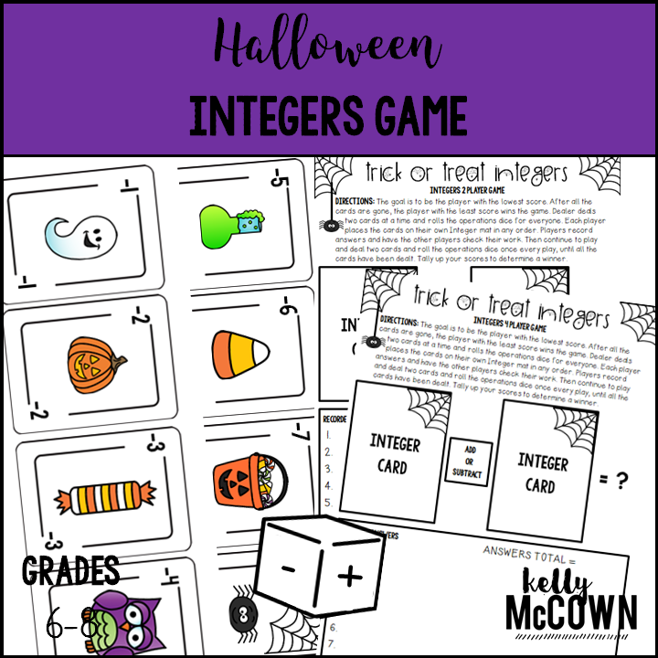 Kelly McCown: Halloween Middle School Math Activities & Games