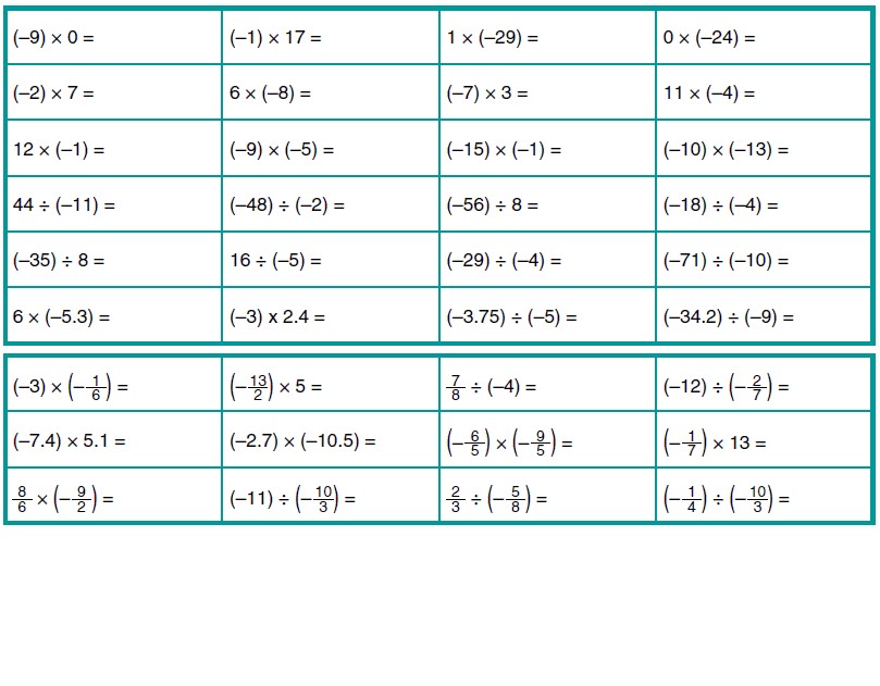 Mate 2 Secundaria: 01 Operaciones de números con signo