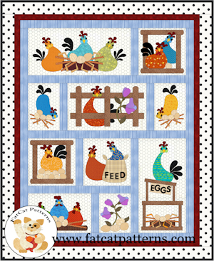 QUILTING WITH AREA 3: BOM From Fat Cat Patterns-"Hen Party"