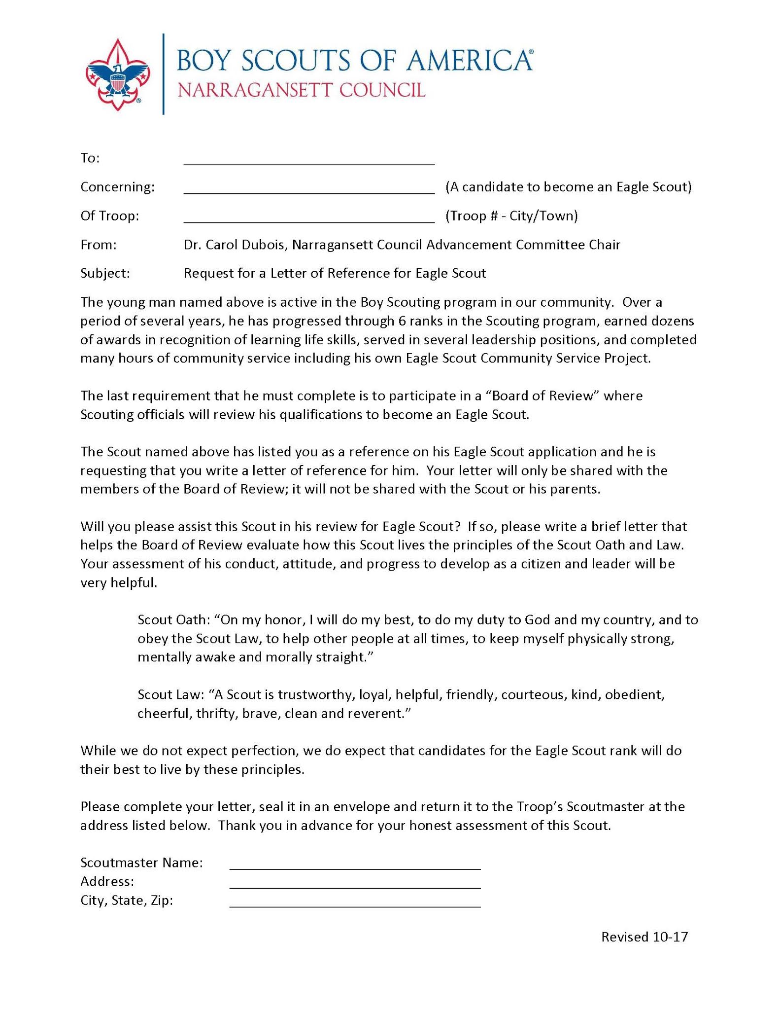 Eagle Scout Donation Letter Template ~ Resume Letter