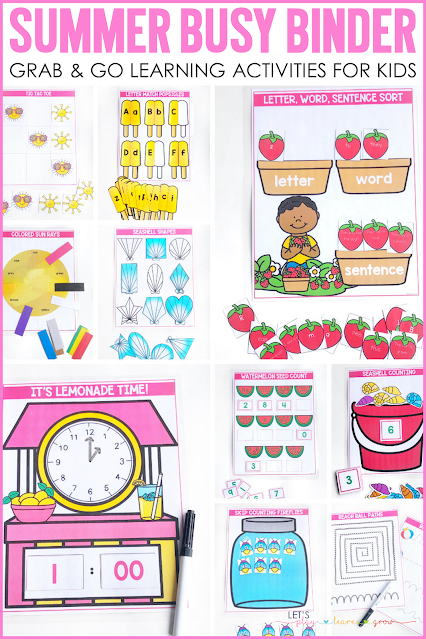 Summer Busy Binder Activities | Lets Play.Learn.Grow