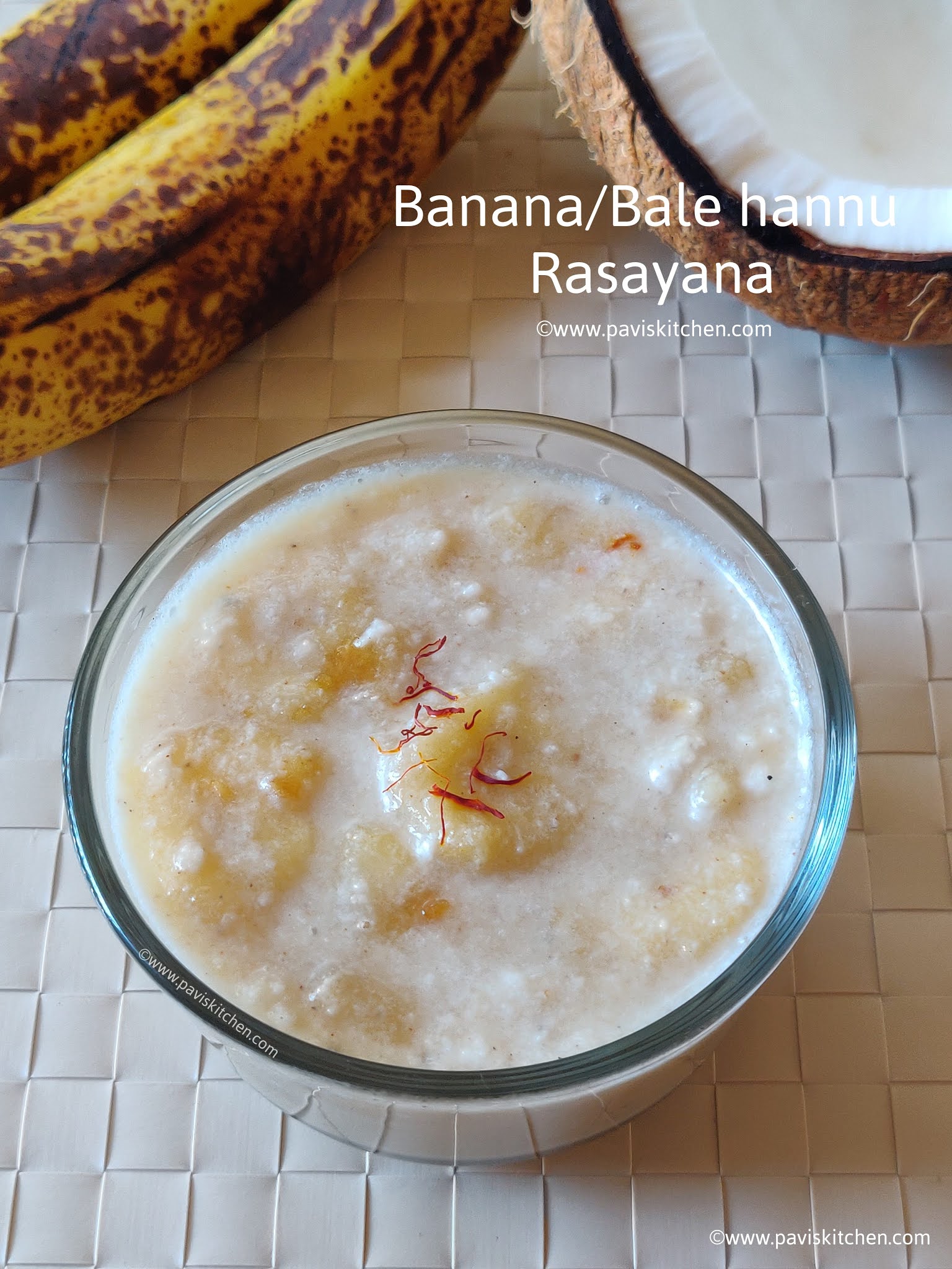 Banana rasayana recipe | Balehannu rasayana | banana kheer ...