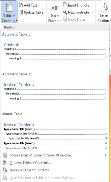 Comprehensive Notes On Create And Customize Table Of Contents For Class ...