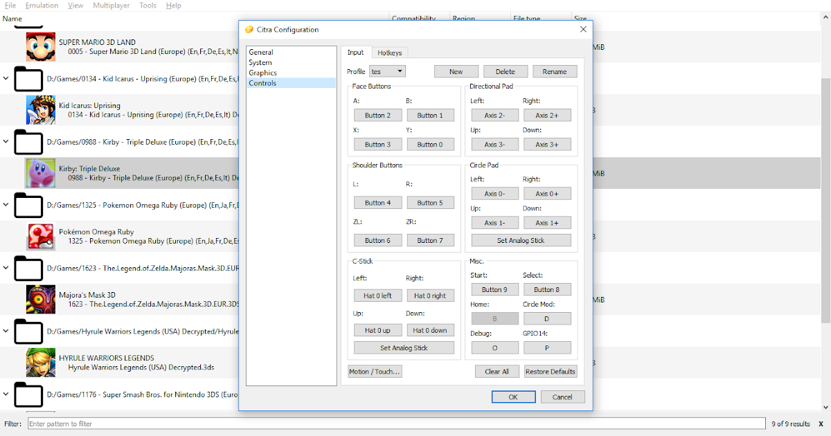Setting Controller Citra Emulator dengan Joystick USB - RintangChan
