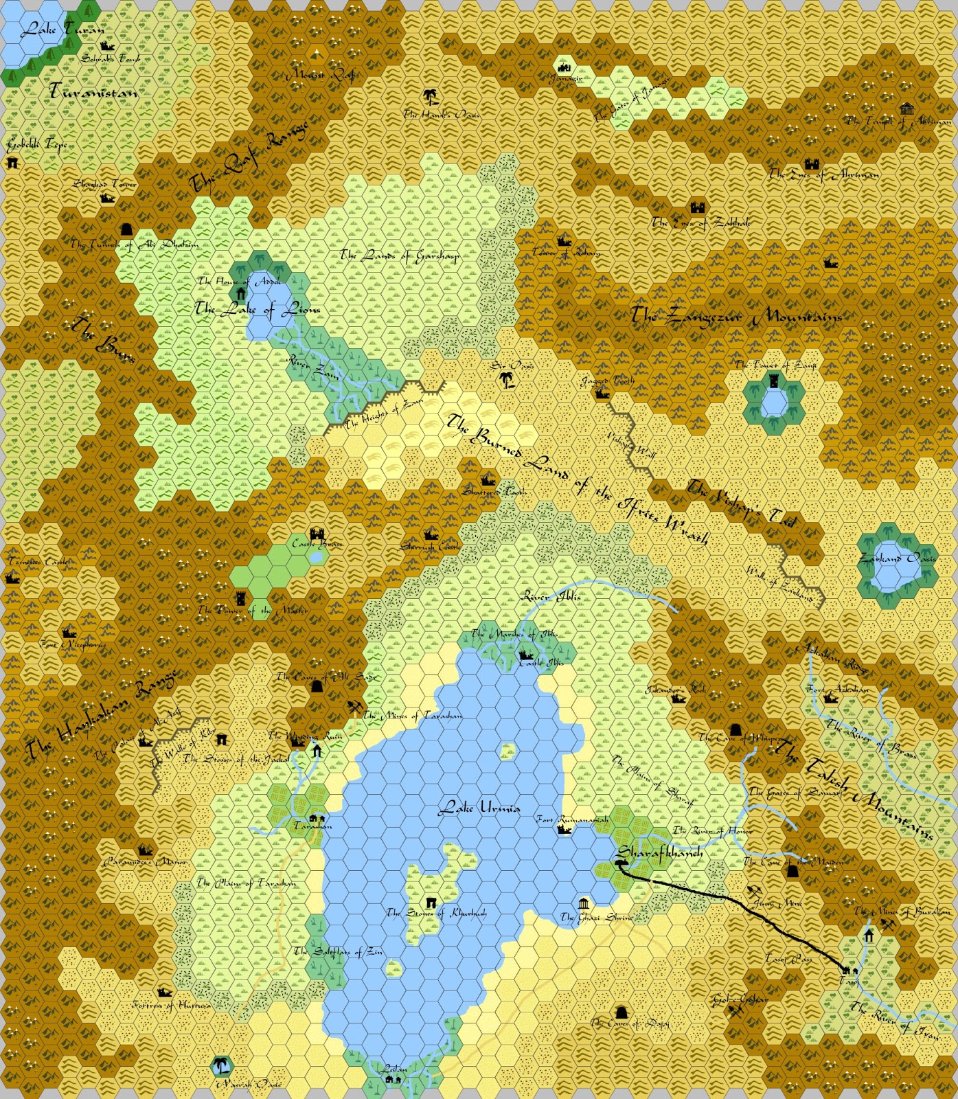 Sharafkhaneh, The House of Honor - An Al-Qadim Campaign: A Larger Map ...