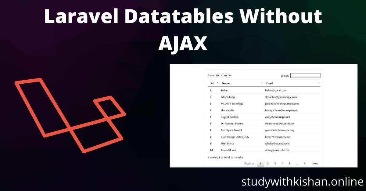 Simplify Laravel 7 Datatables - No AJAX Required!
