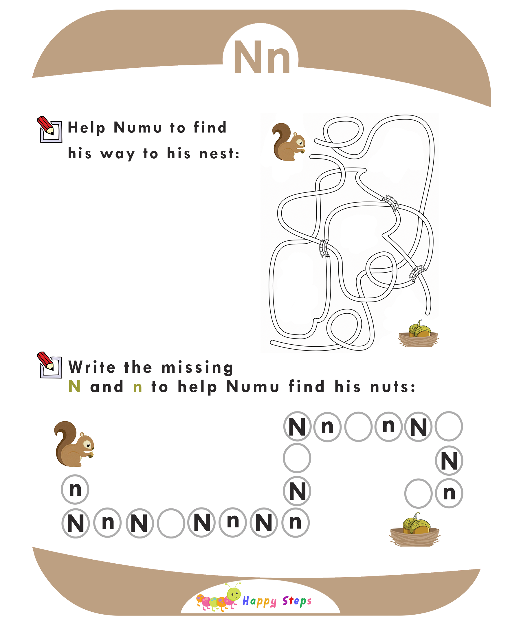Activity Worksheet -3 Letter N