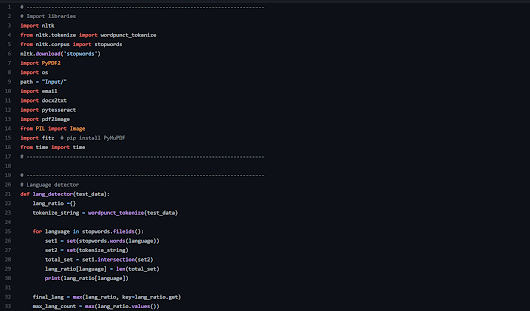 Identify the language of document using adv. NLP - Kishan Portfolio
