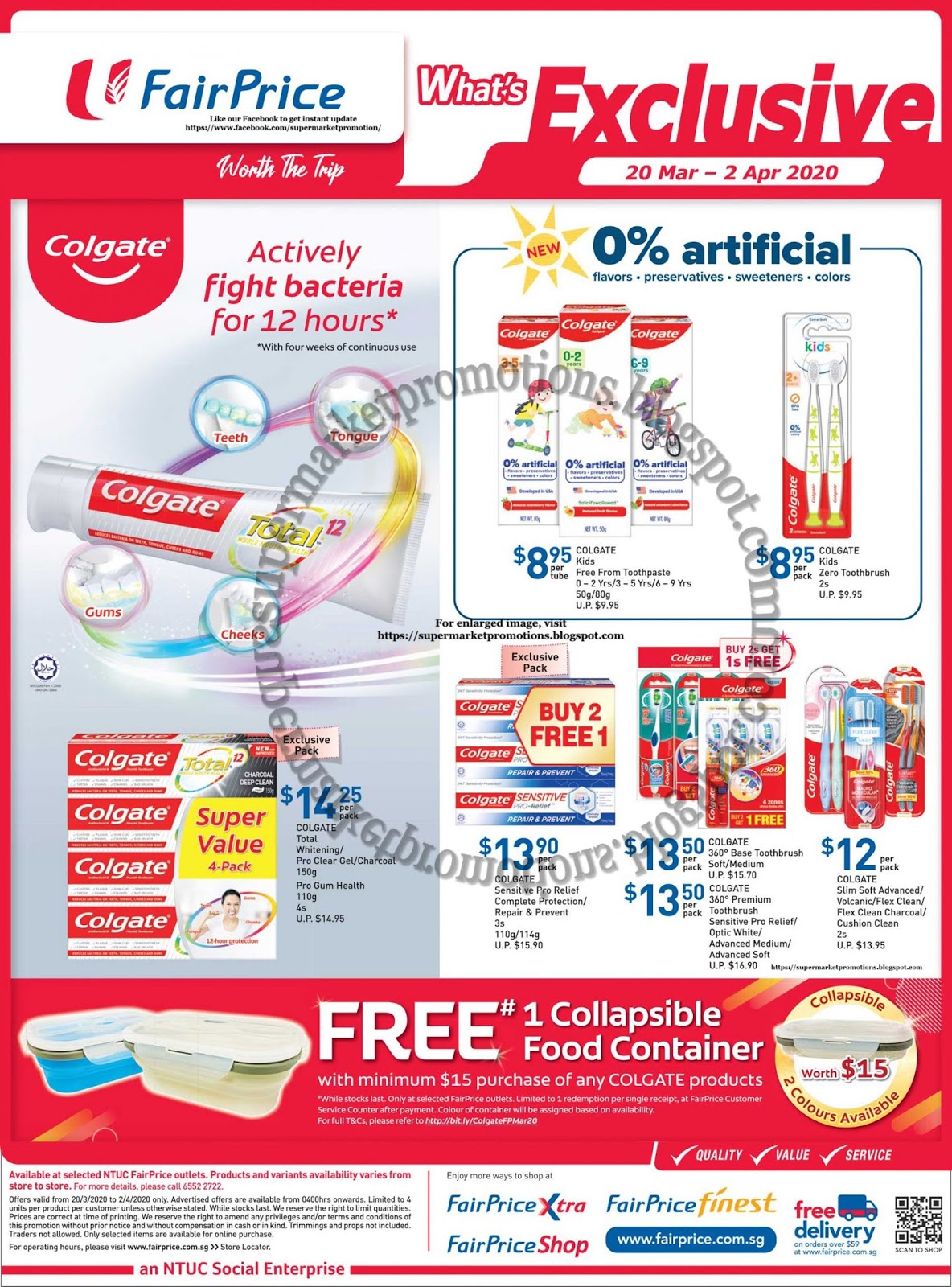 NTUC FairPrice Colgate Free Collapsible Food Container Promotion 20 ...