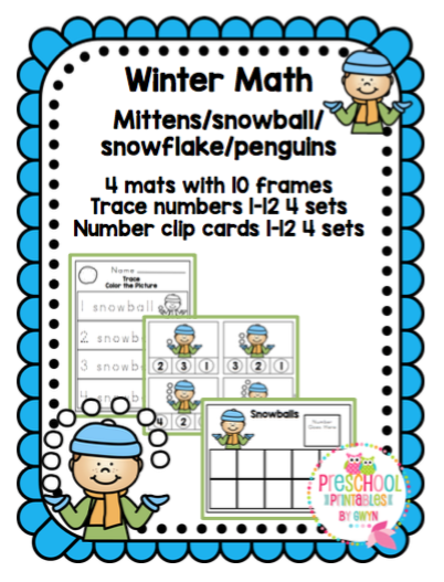 Winter Math ~ Preschool Printables