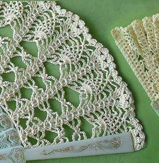 EVANTAIE CROSETATE ROMANIA: Evantaie Crosetate Manual Dantelat Crem Model 3