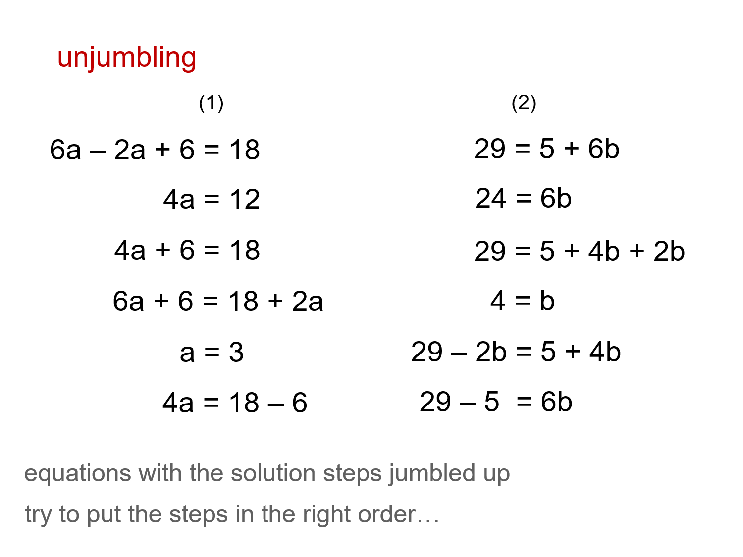 MEDIAN Don Steward mathematics teaching: unjumbling