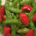 red or green?: Sugar Snap Peas & Peppers