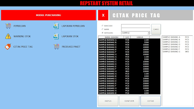 CARA CETAK LABEL HARGA PADA RAK MINIMARKET DARI APLIKASI KASIR REPSTART ...
