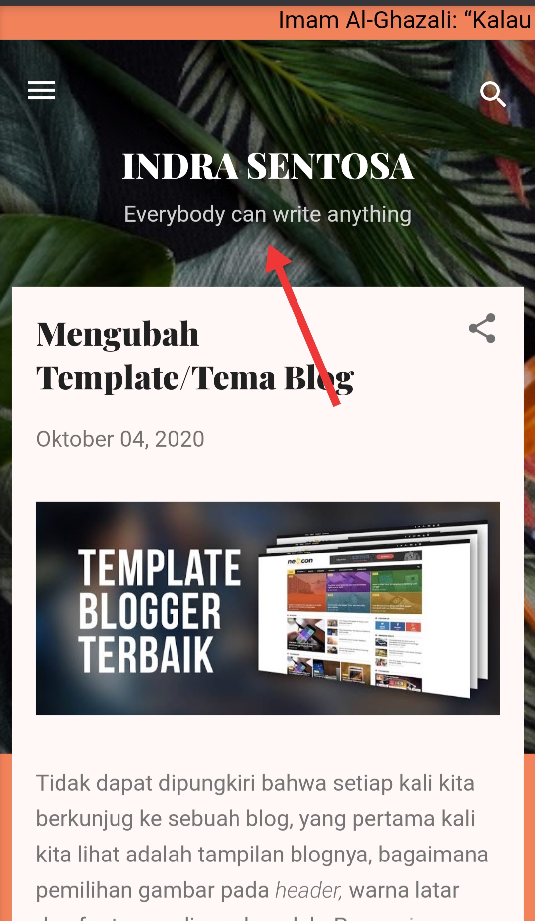 Memodifikasi Gambar Latar Belakang dan Warna Tema Blog - indrasentosa.com
