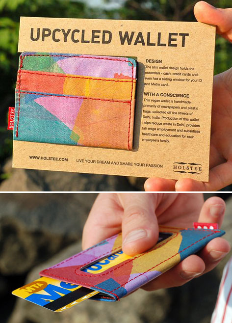 Holstee's Delhi Rang Upcycled Wallet |unpressable buttons