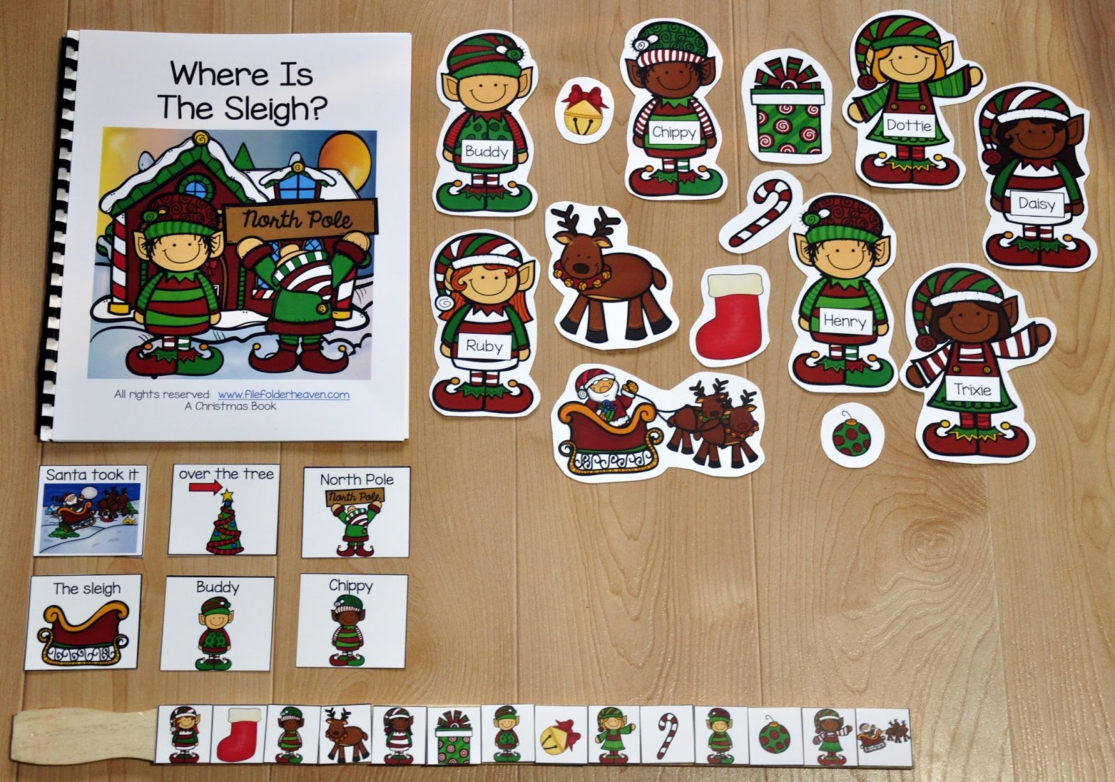 File Folder Heaven Blog: "Where Is the Sleigh?" Christmas Adapted Book