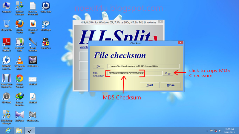 HOW TO GET MD5 CHECKSUM OF FILE USING HJSPLIT (MD5 CHECKSUM GENERATOR) ~ noexit4u.com