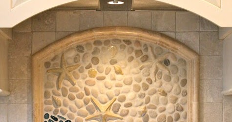 Coastal Kitchen Backsplash Ideas with Mosaic Tiles & Beach Murals