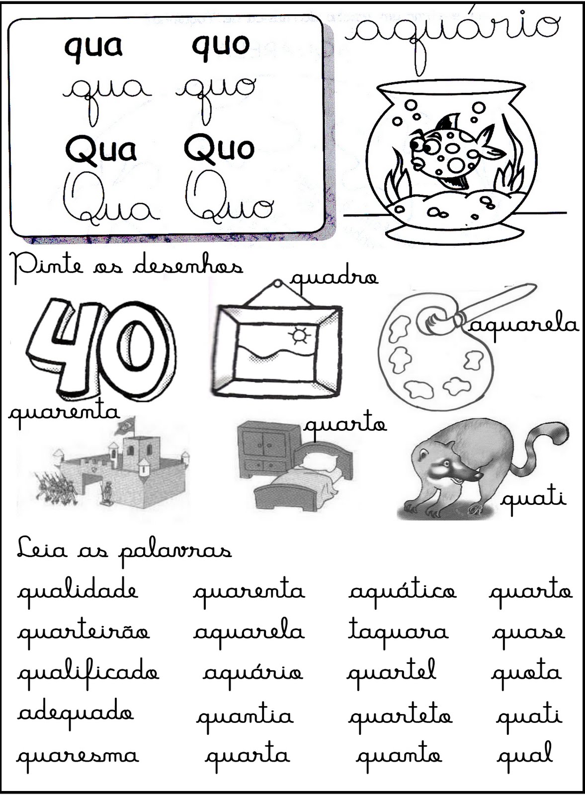 Leiturinhas de palavras com sílabas complexas IV ~ Portal do Professor