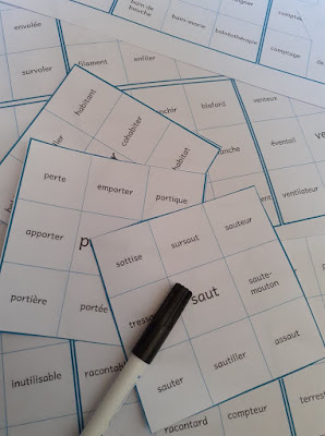 Atelier de français : vocabulaire, les familles de mots