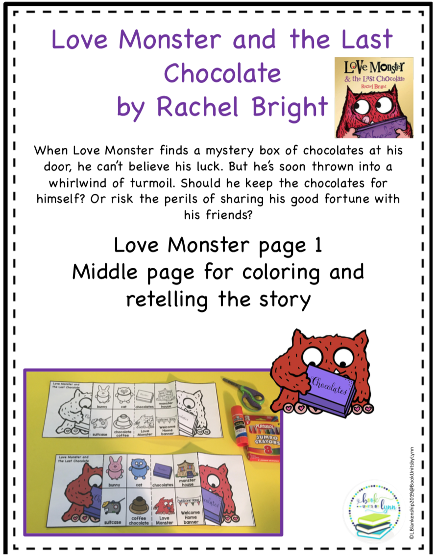 LOVE MONSTER AND THE LAST CHOCOLATE BOOK CRAFT ~ Book Units by Lynn