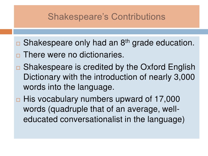 English Literature : Briefly Describe the Shakespeare language in ...