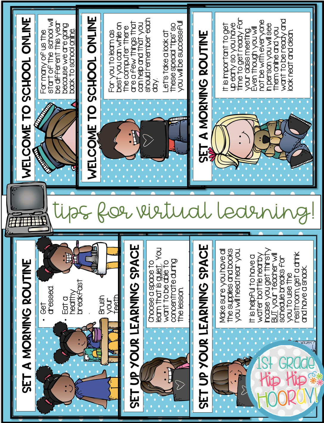 1st Grade Hip Hip Hooray!: Virtual Learning "Tips" for Students!